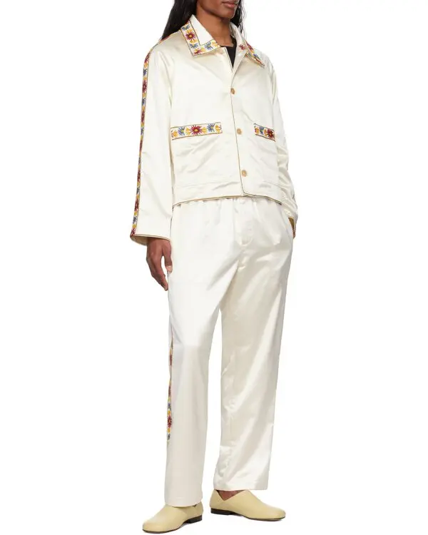 BODE Embroidered Floral Satin Jacket