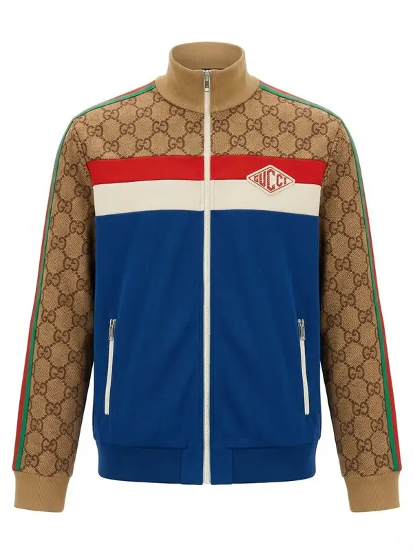 Gucci Gg Technical Jersey Jacket - Blue