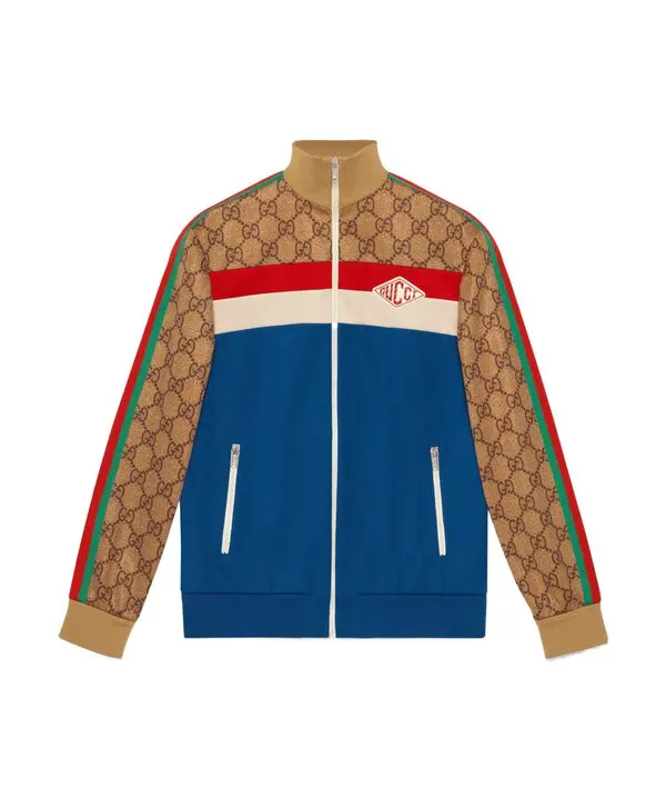 Gucci Gg Technical Jersey Jacket - Blue
