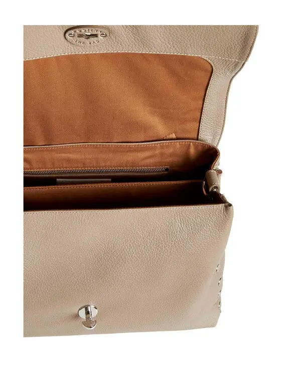 ZANELLATO Flap Leather Shoulder Bag - Nude