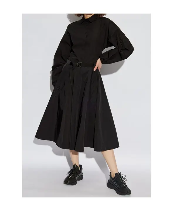 Moncler Belted Flared Midi Skirt