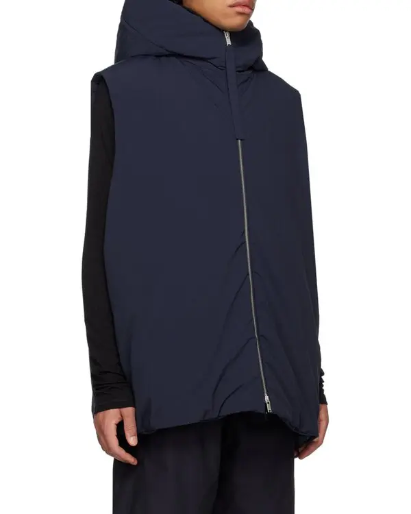 JIL SANDER Zip-up Hooded Vest - Blue