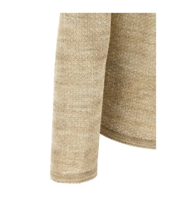 ROBERTO COLLINA Mouliné Crewneck Knitted Jumper - Beige