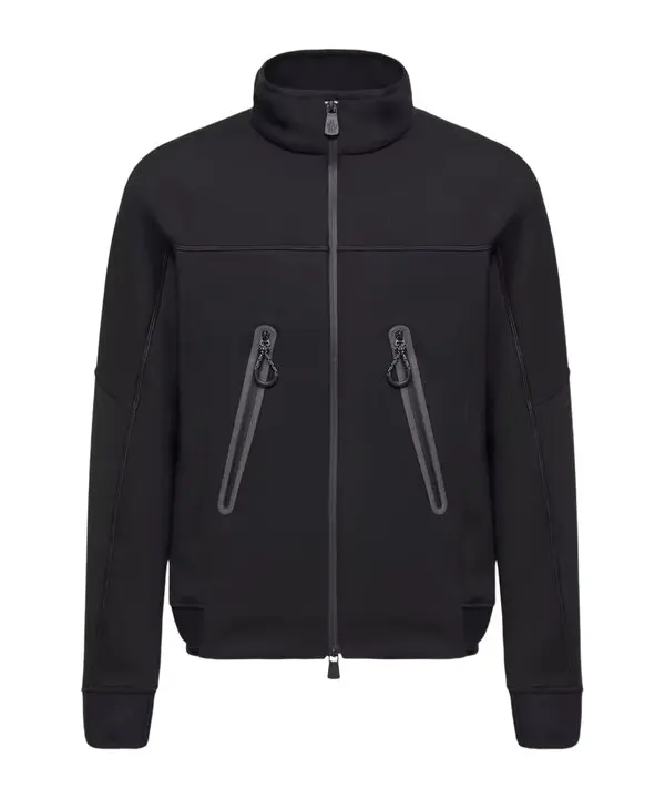 Moncler Logo Zip-up Sweatshirt - Black
