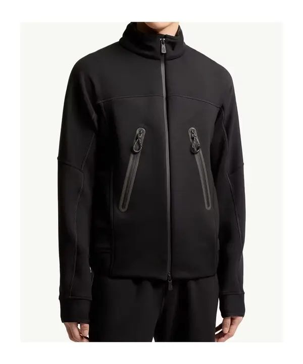 Moncler Logo Zip-up Sweatshirt - Black