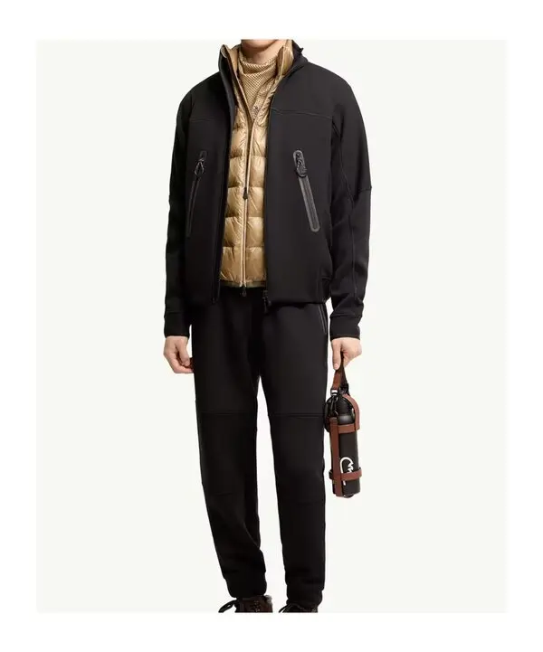 Moncler Logo Zip-up Sweatshirt - Black
