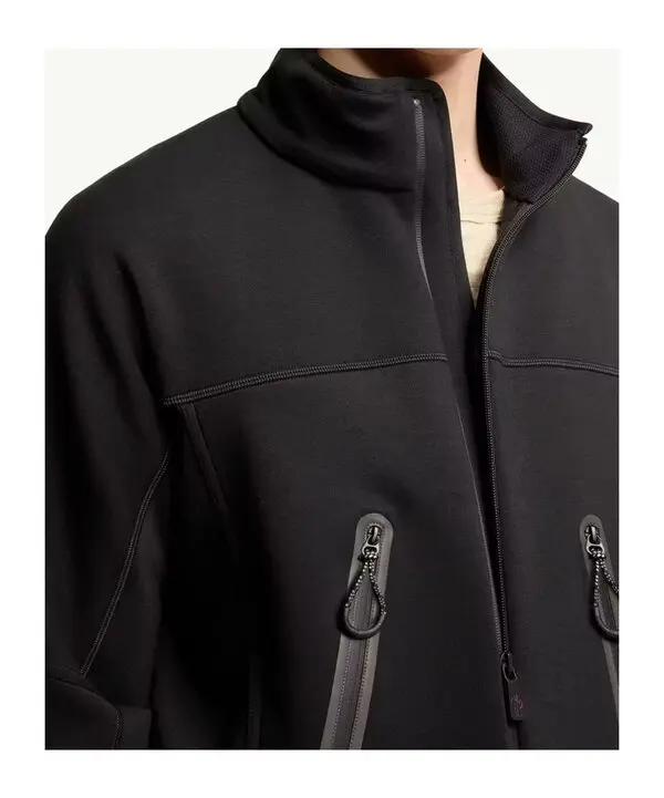 Moncler Logo Zip-up Sweatshirt - Black