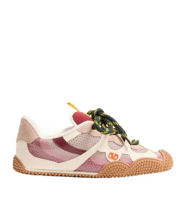 Valentino Garavani Amphibian Lace-up Sneakers - Ivor/ce/nud-fra-ce-tr/rose M/deep/iv-mi