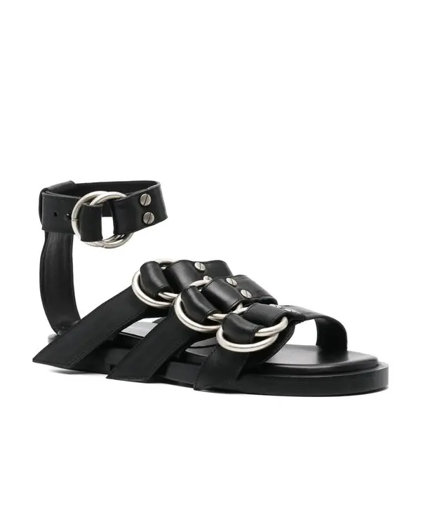 ANN DEMEULEMEESTER Leather Sandals With Buckle Detail
