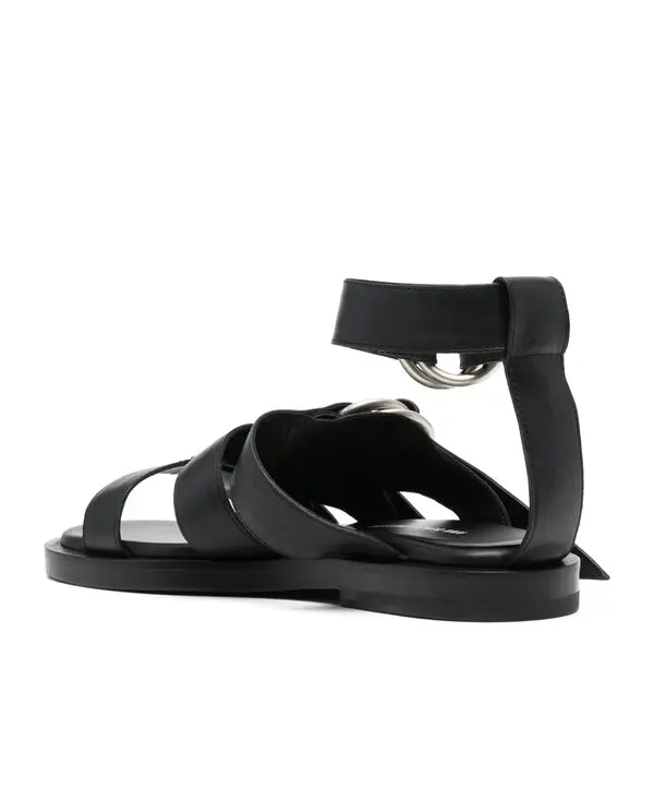 ANN DEMEULEMEESTER Leather Sandals With Buckle Detail