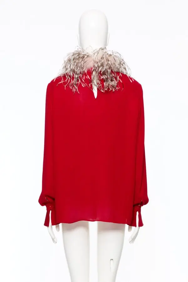 Valentino Garavani Feather-trim Blouse
