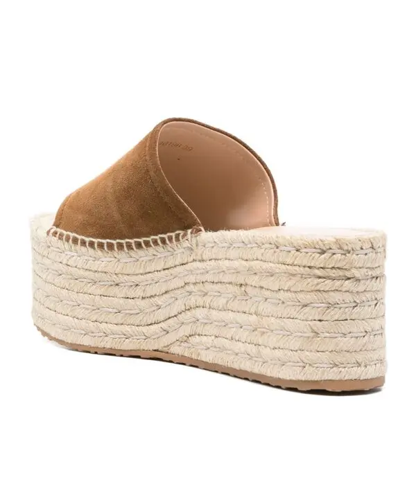 GIANVITO ROSSI Suede Platform Espadrille Slides