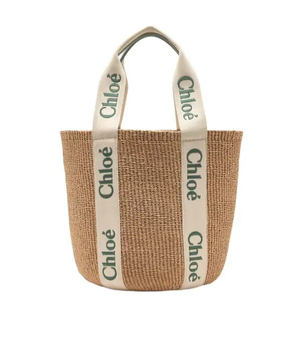 Chloé Woody Large Tote Bag - Beige