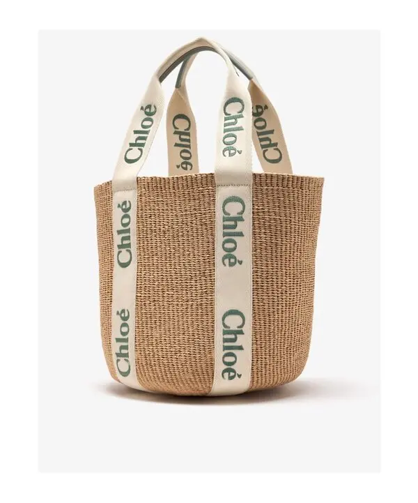 Chloé Woody Large Tote Bag - Beige