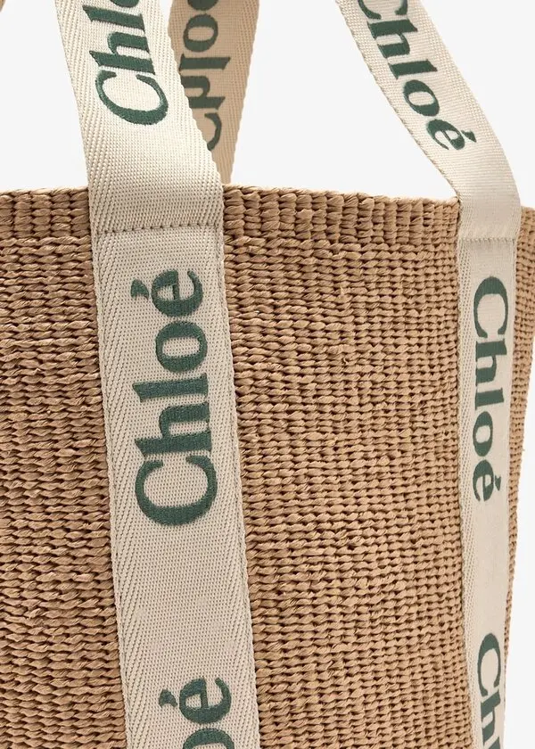 Chloé Woody Large Tote Bag - Beige