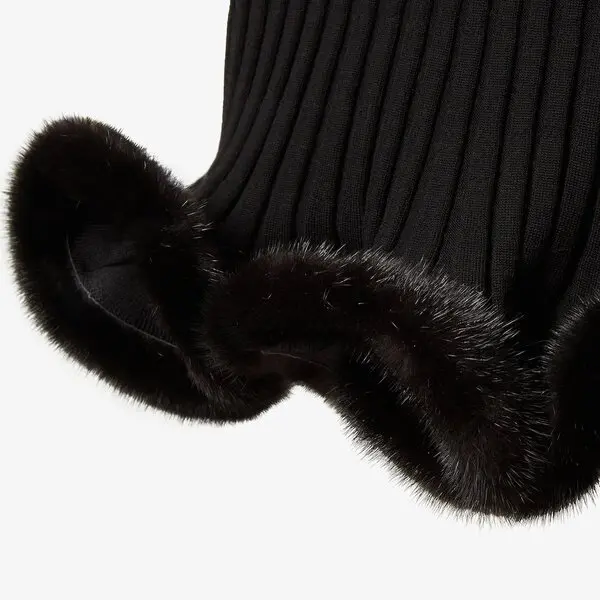 Fendi Wool And Mink Trim Dress