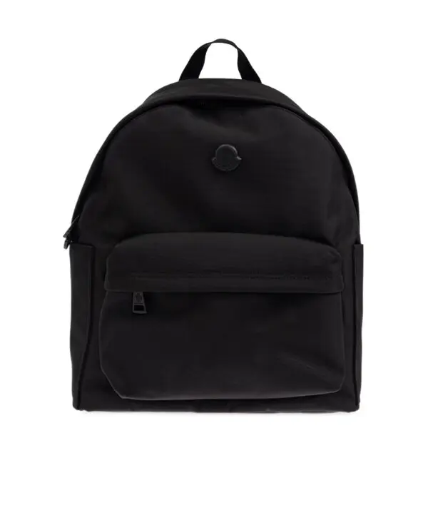 Moncler Logo Patch Zipped Backpack - Black