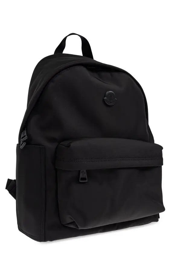 Moncler Logo Patch Zipped Backpack - Black