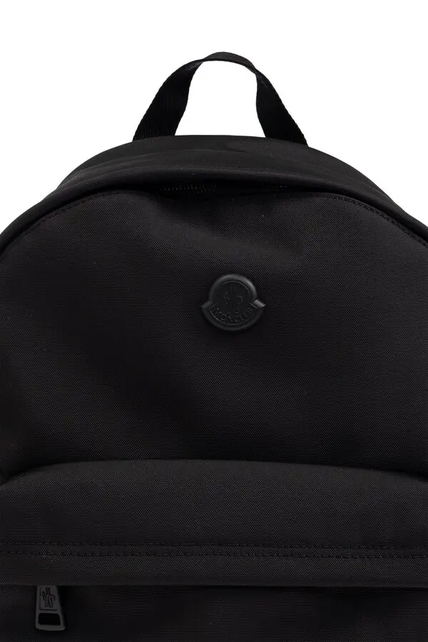 Moncler Logo Patch Zipped Backpack - Black