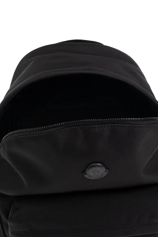 Moncler Logo Patch Zipped Backpack - Black
