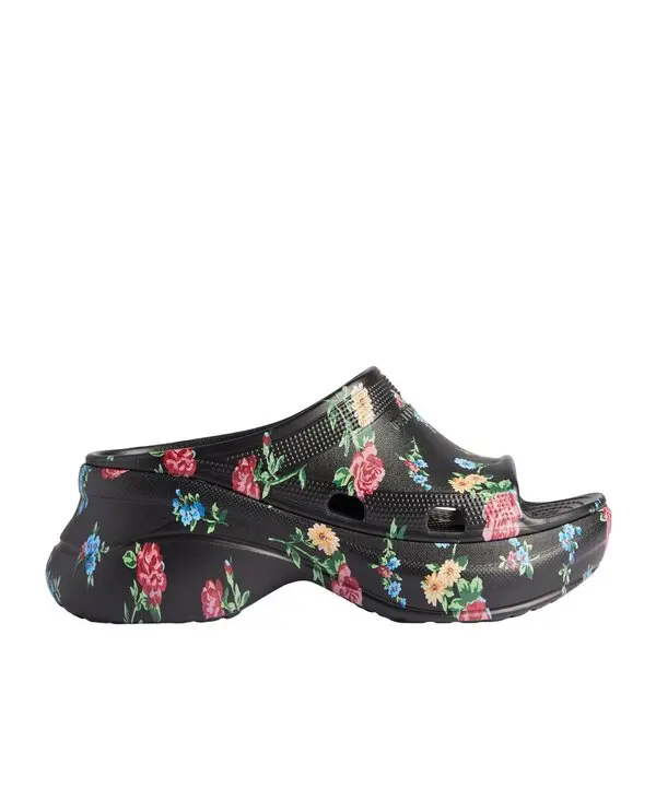 Balenciaga Rose Printed Pool Slides