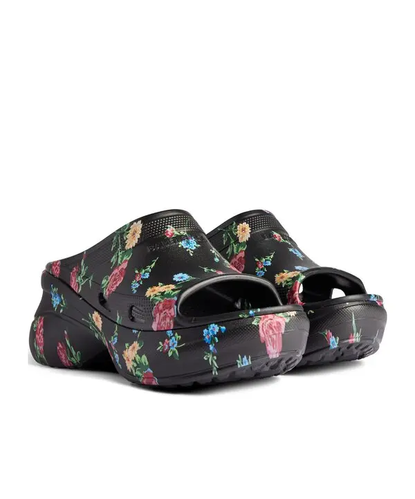 Balenciaga Rose Printed Pool Slides