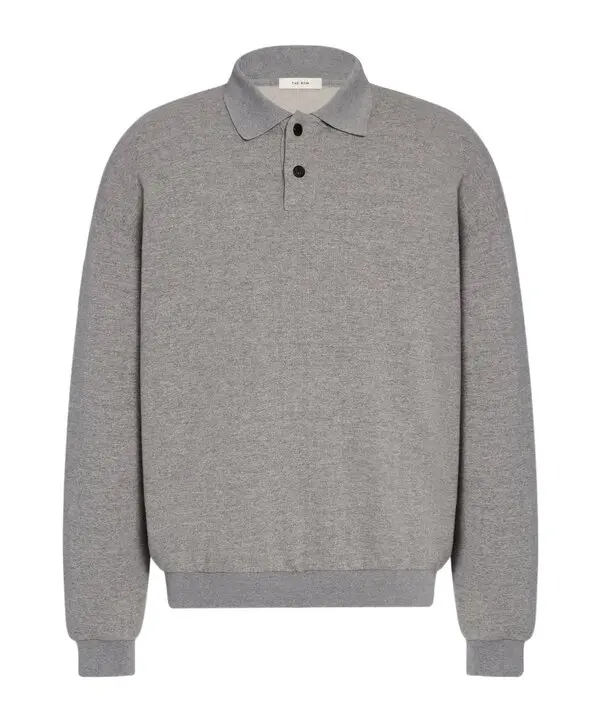 THE ROW Ry Buttoned French-terry Polo Shirt