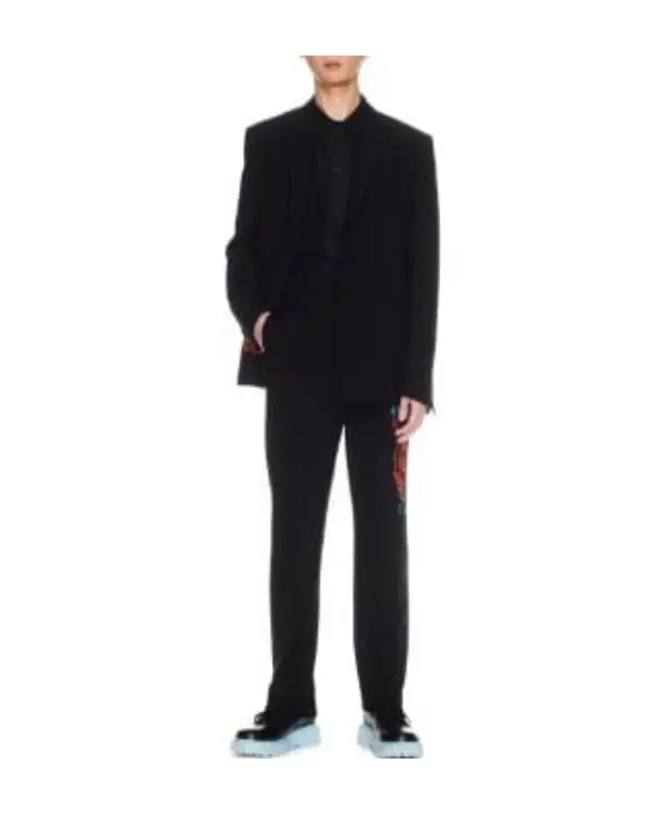 Off-White Logo Embroidered Straight Leg Trousers