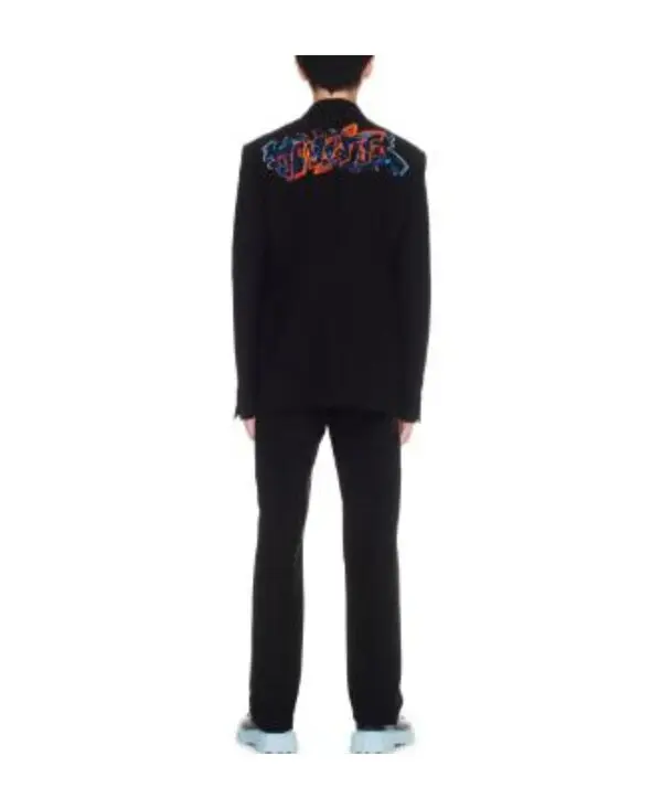 Off-White Logo Embroidered Straight Leg Trousers