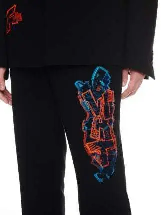 Off-White Logo Embroidered Straight Leg Trousers