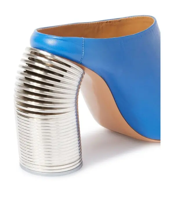 Off-White Open Toe Mules With Sculptural Heel