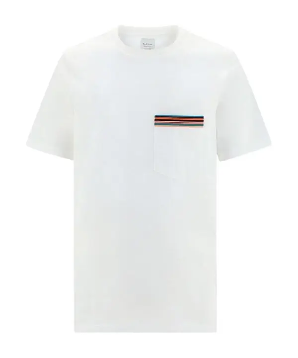 Paul Smith Stripe Printed Crewneck T-shirt - White