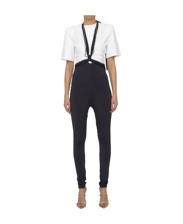 Attico Ruby Cut Out Detailed Halterneck-strap Leggings - Black