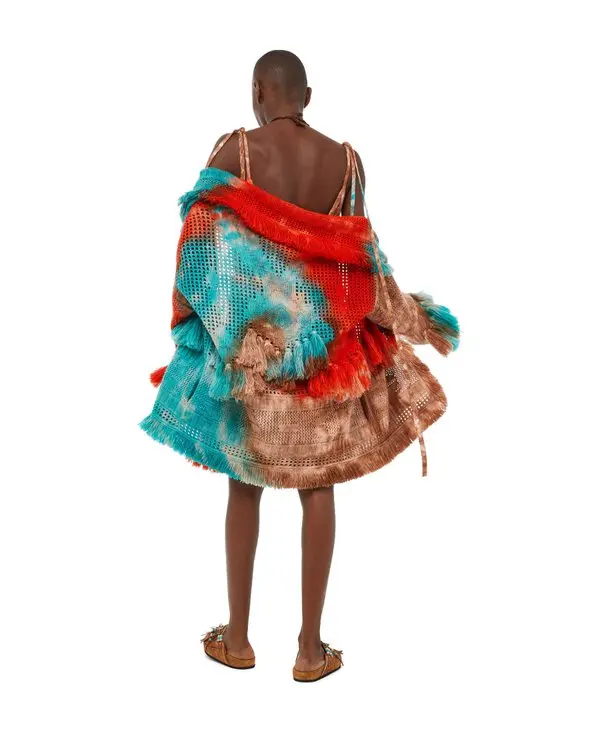 Alanui Tie-dye Fringed Cardigan - Red