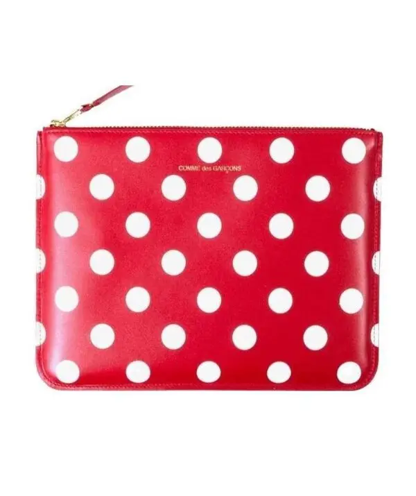 Comme Des Garçons Polka Dot Clutch Bag - Red