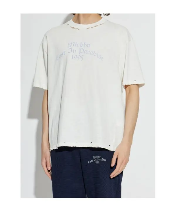 MISBHV Distressed Print T-shirt - White