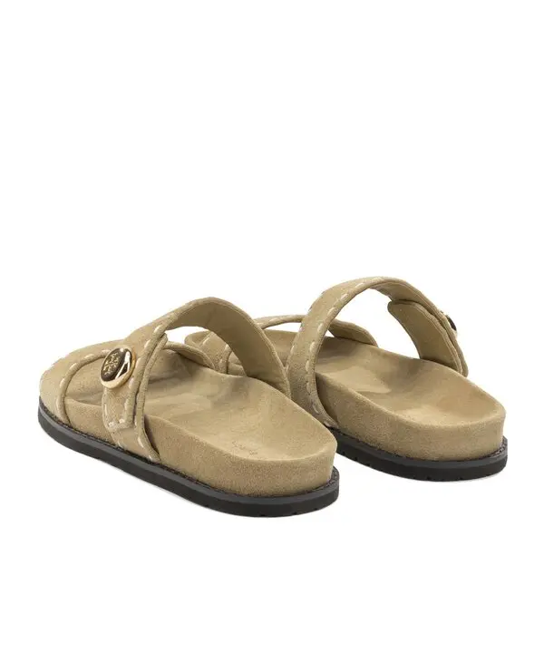Tory Burch Romy Sport Slide Flat Sandals - Brown