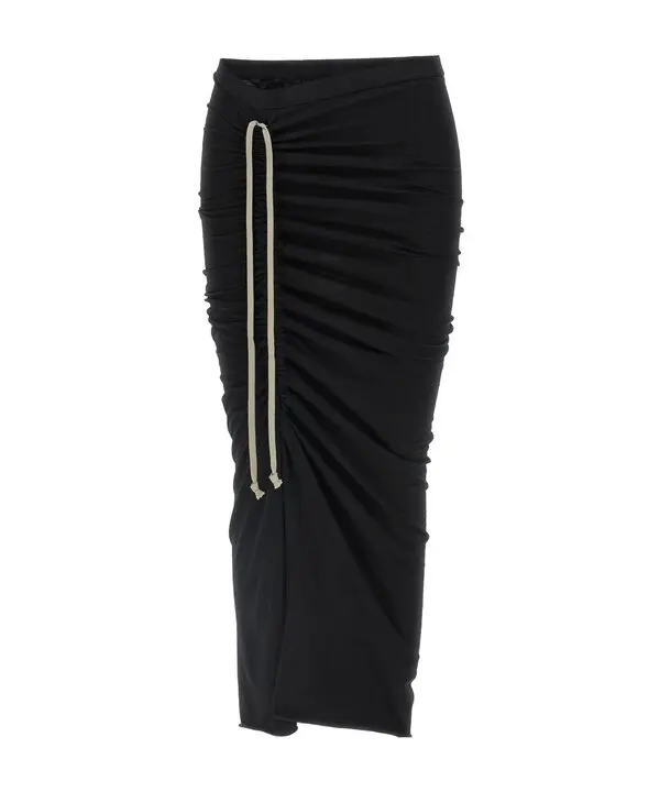 Rick Owens Drawcord Ruched Skirt