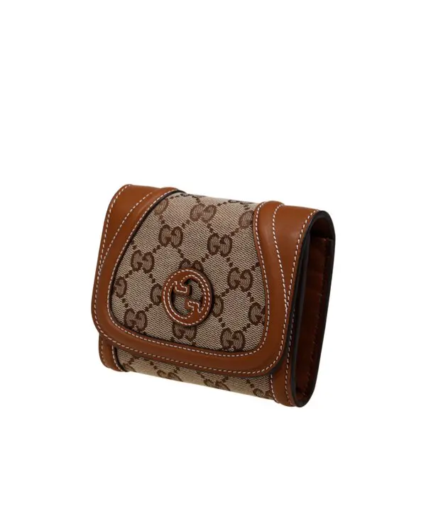 Gucci Logo Patch Monogrammed Wallet - Brown