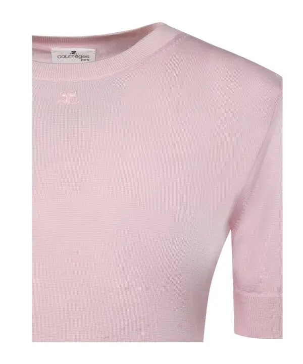 COURREGES Short-sleeved Sweater - Pink