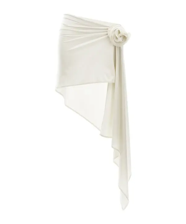 Magda Butrym Asymmetrical Draped Mini Skirt - Cream