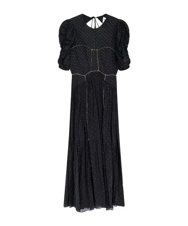 Isabel Marant Étoile Polka Dot Puff Sleeve Crewneck Dress