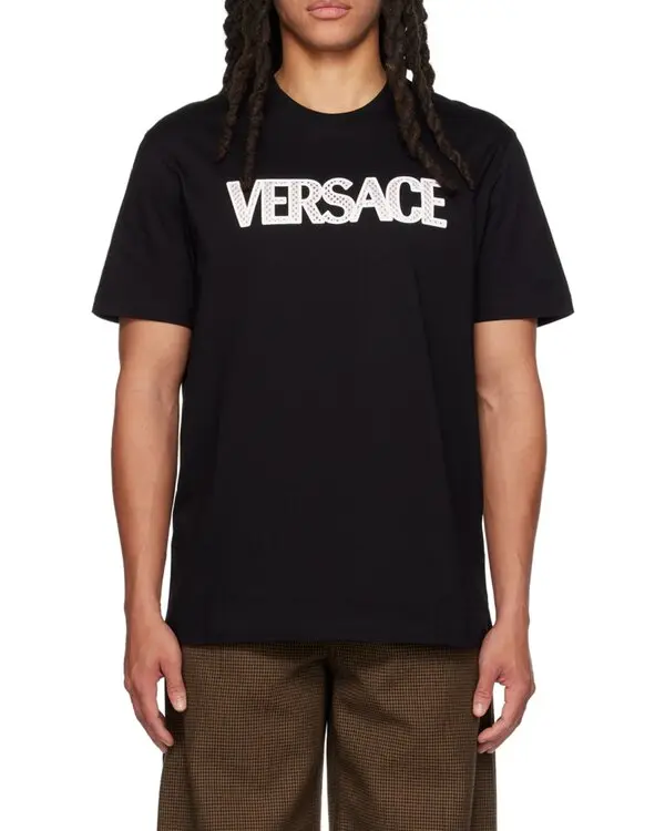 Versace Logo Detailed Crewneck T-shirt