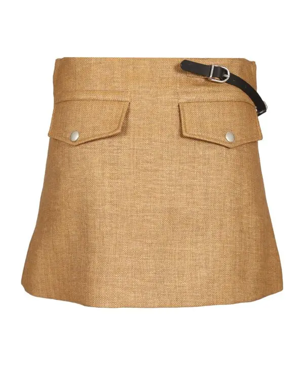 DURAZZI MILANO Raffia Belted Mini Skirt