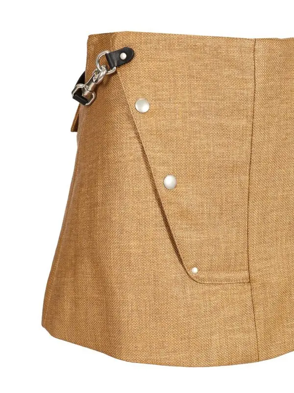 DURAZZI MILANO Raffia Belted Mini Skirt