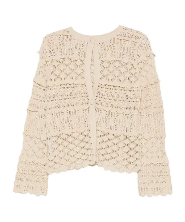 SEMICOUTURE Tiered Crochet Cardigan