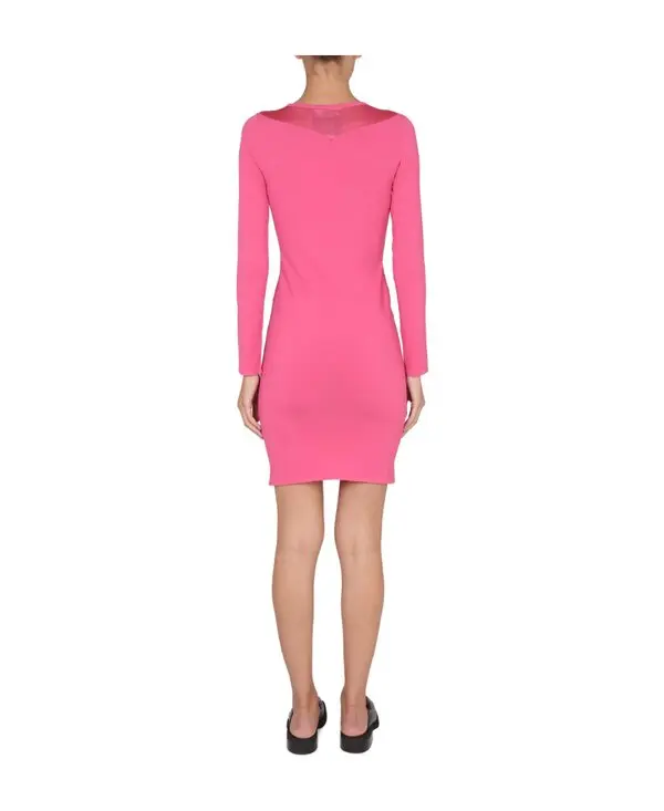 Moschino Long Sleeve Logo Dress