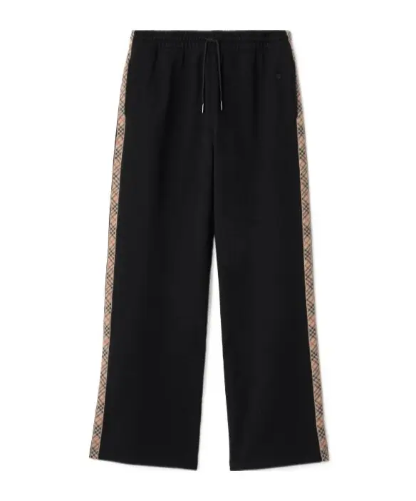 Burberry Drawstring Track Pants With Equestrian Knight Design - Black