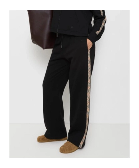 Burberry Drawstring Track Pants With Equestrian Knight Design - Black