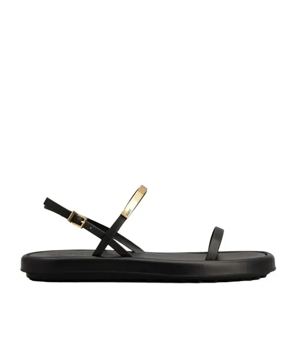 TOD'S Ankle Strap Sandals With Metal Detail - Black